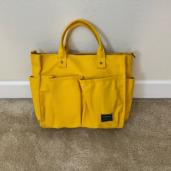 Bags | New Canvas Tote Yellow | Poshmark